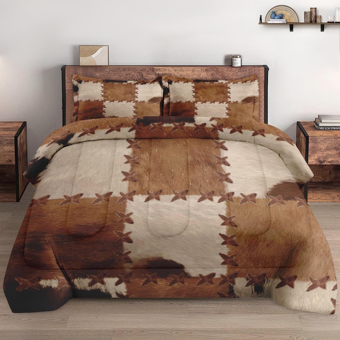 Amazon.com: WeCozy Queen Size Comforter Set with 2 Pillowcases, Retro ...
