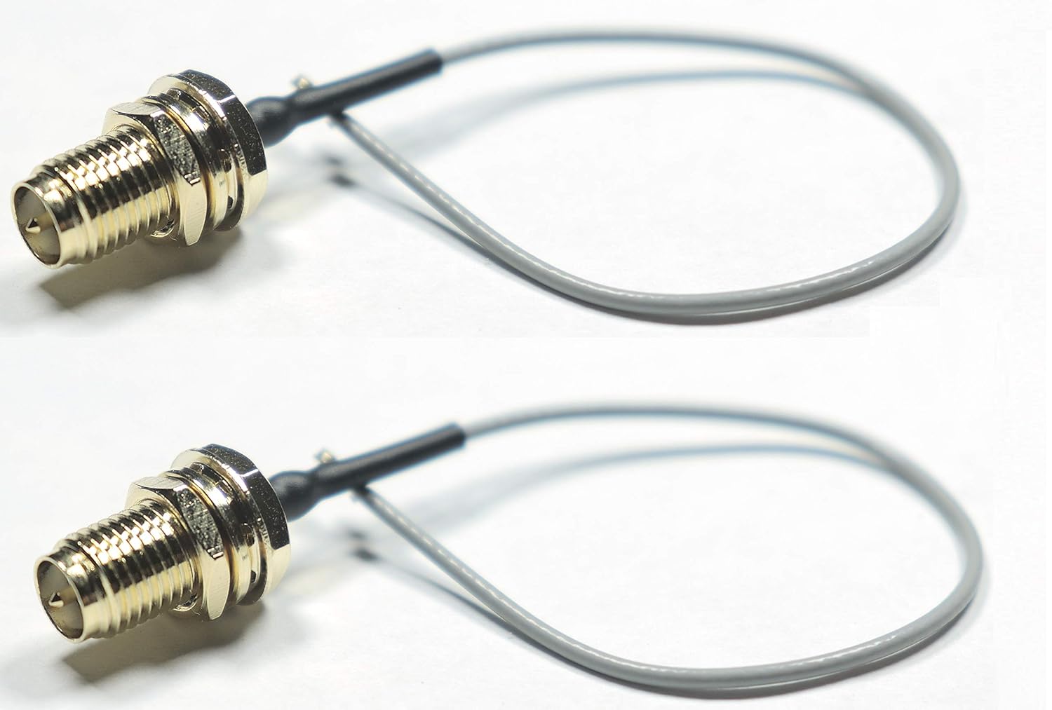 2 x 10 cm RP-SMA to IPEX4/MHF4 coaxial adapter cable (RF0.81, AWG35 ...