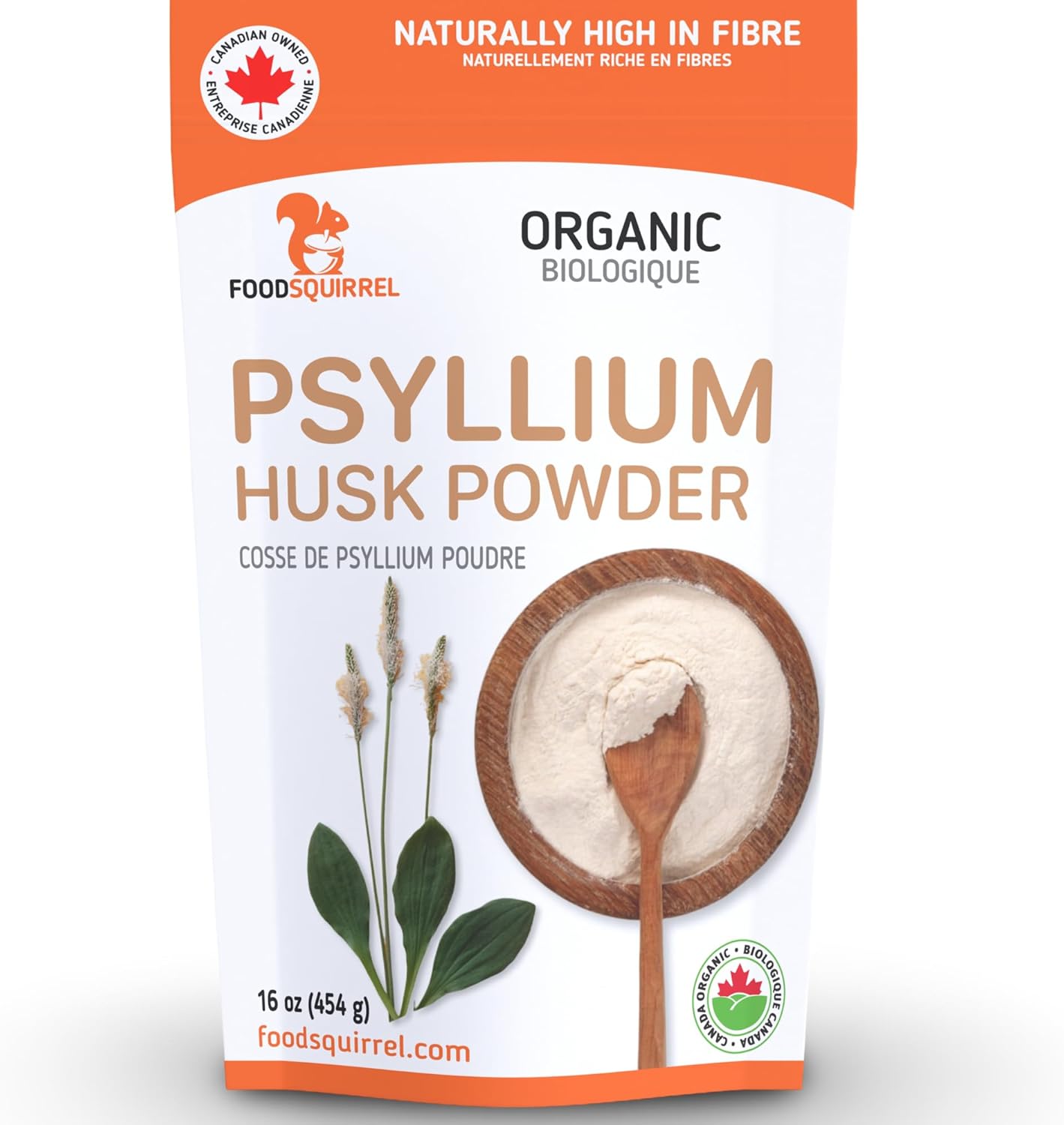 Organic Psyllium Husk Powder 16oz (454g) - Finely Ground, Unflavored ...