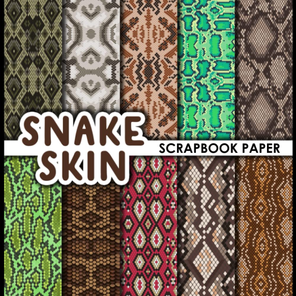 Snake Skin Scrapbook Paper: 20 Double Sided Sheets 8.5 x 8.5 for ...