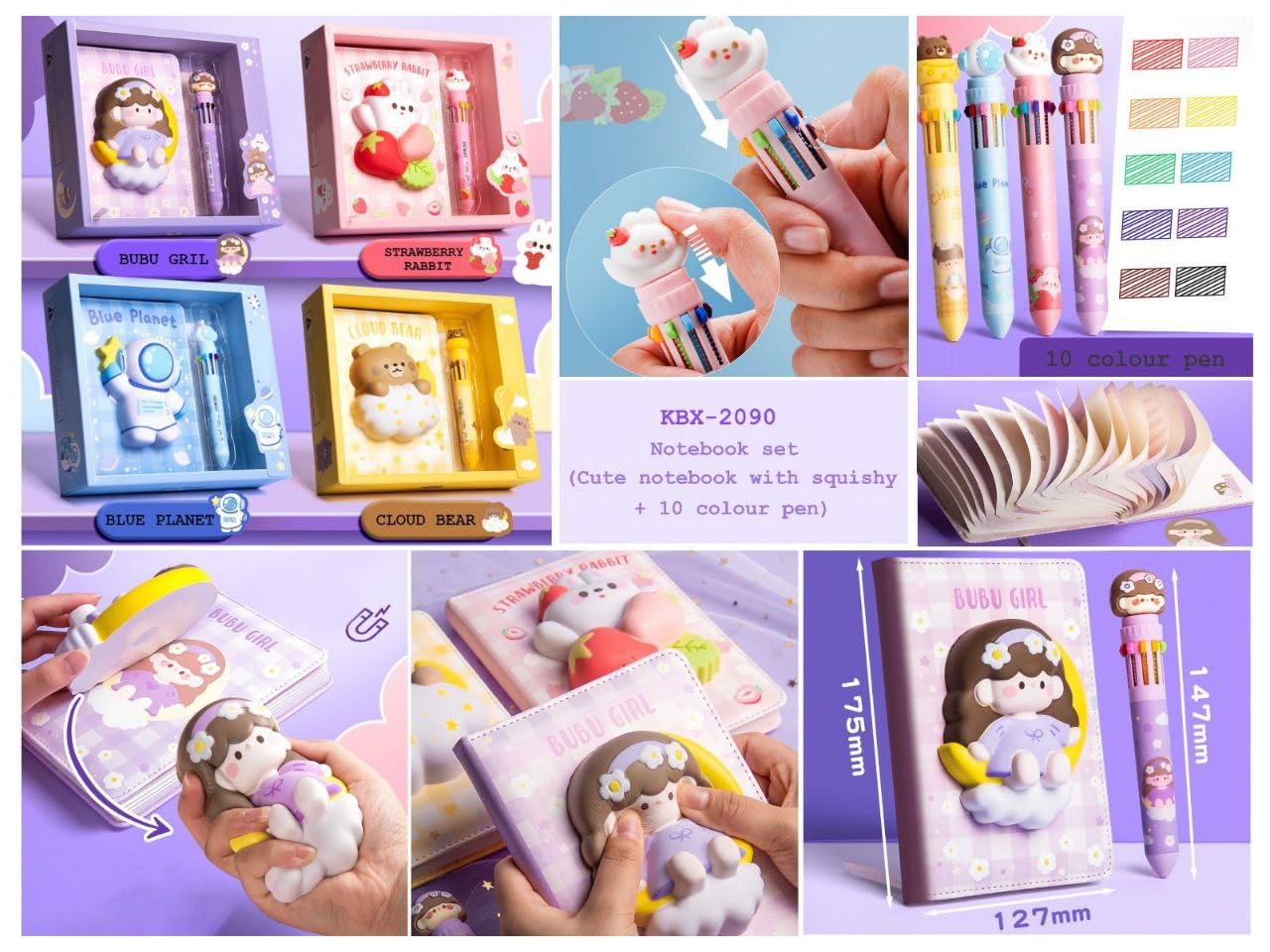 Dherik Tradworld Cute Diary for Kids – Diary with 10 In 1 Multicolor ...