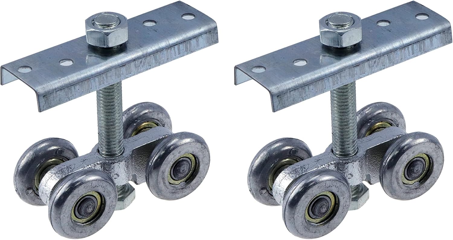 Amazon.com: KUMGROT 2pcs 4 Wheel Trolley Assembly Box Rail Hanger Wheel ...