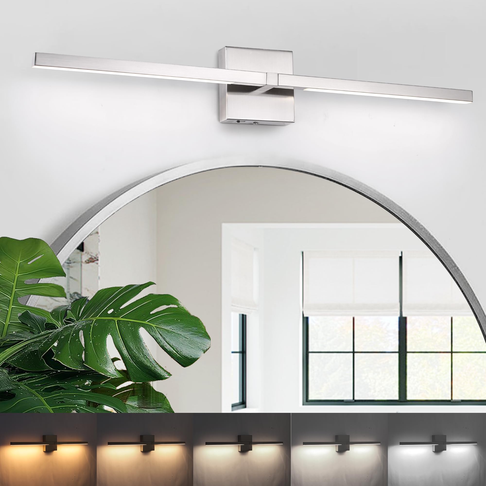 KAMLAM Brushed Nickel Bathroom Vanity Light Fixtures - 30 inch ...