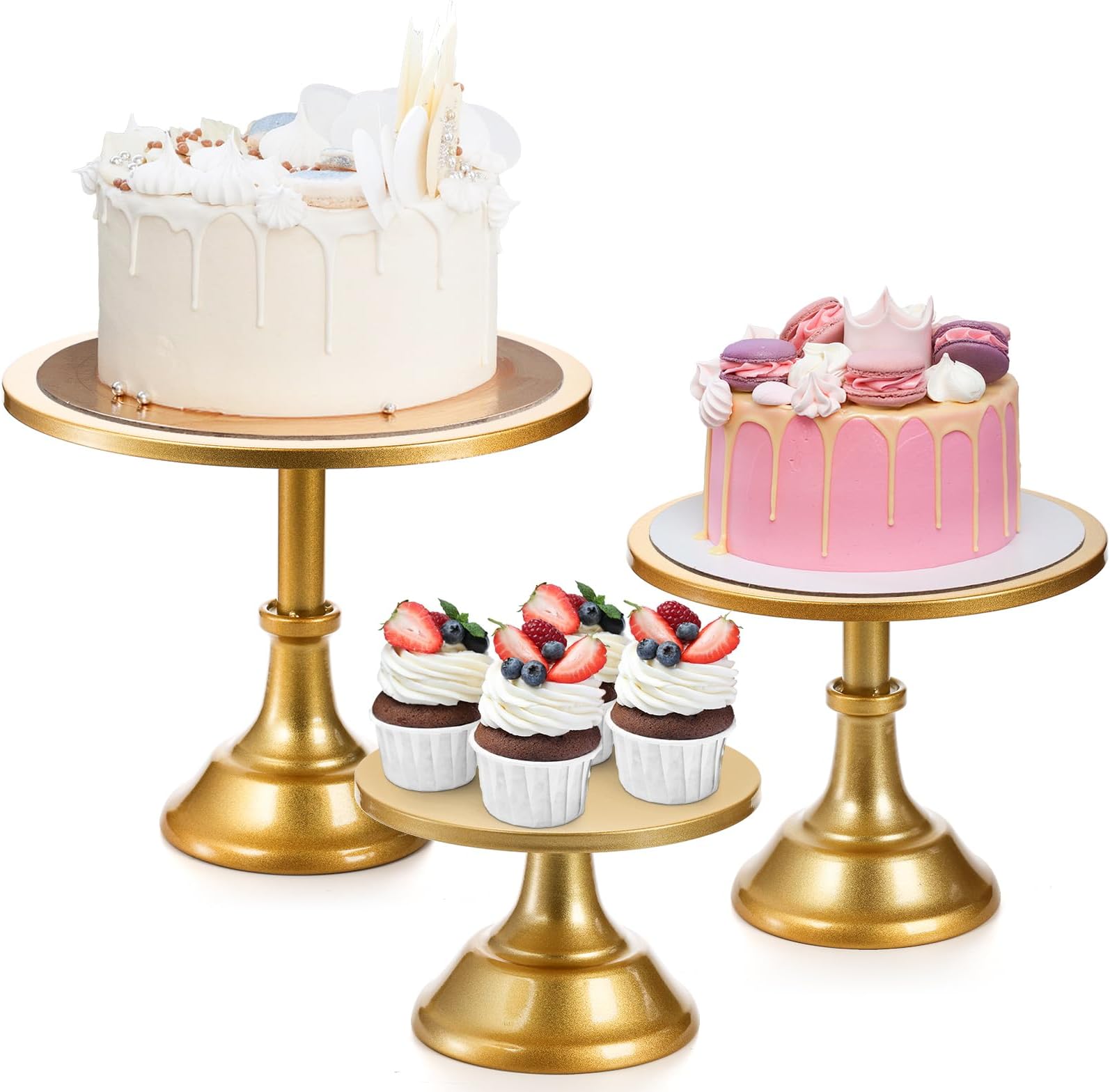 Amazon.com | yarlung 3 Pack Gold Cake Stands, 8/10/12 Inch Metal ...