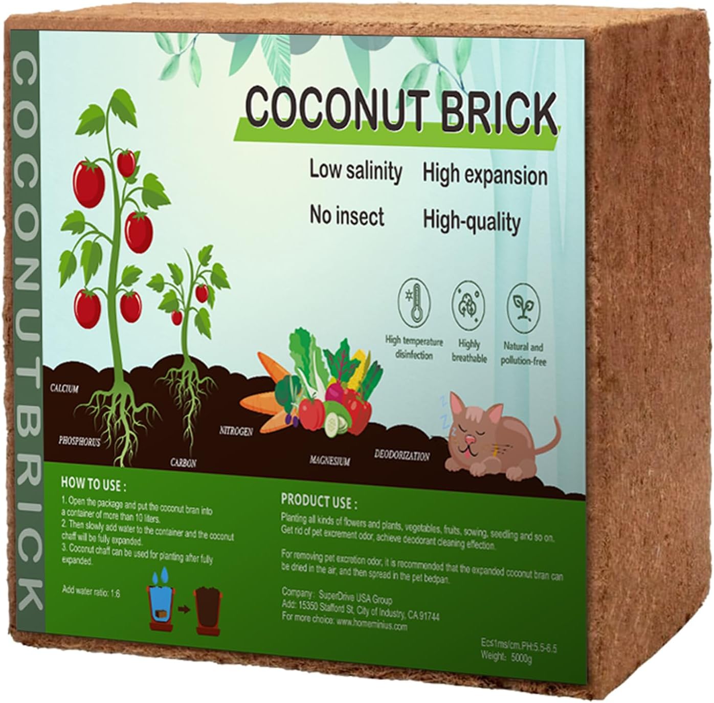 Amazon.com : Best Coco Peat - Premium Coconut Coir Pith 5Kg/11 Lbs ...