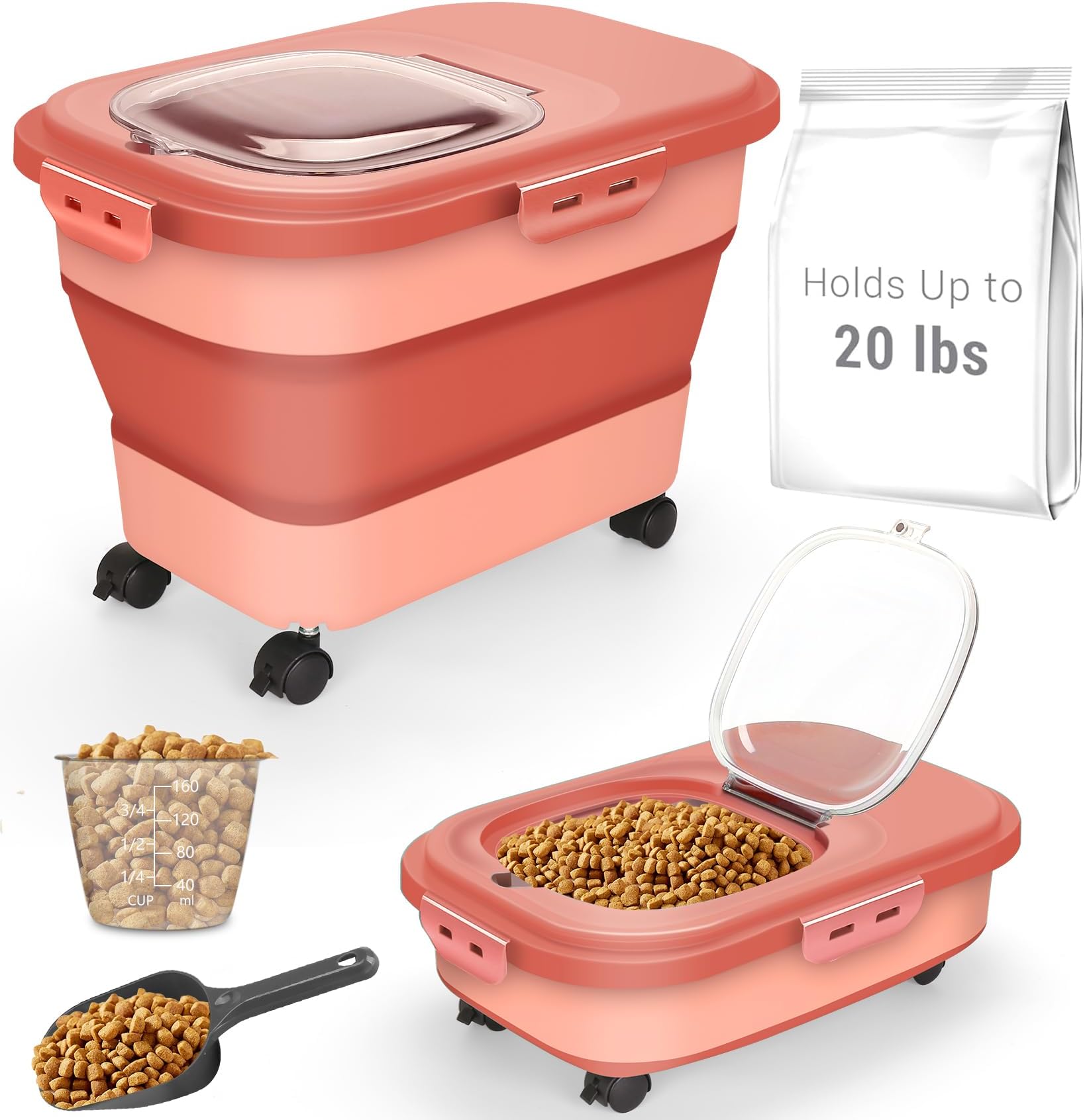 Pet Supplies : Layhit 3 Pcs Airtight Pet Food Storage Container 11 Lb ...