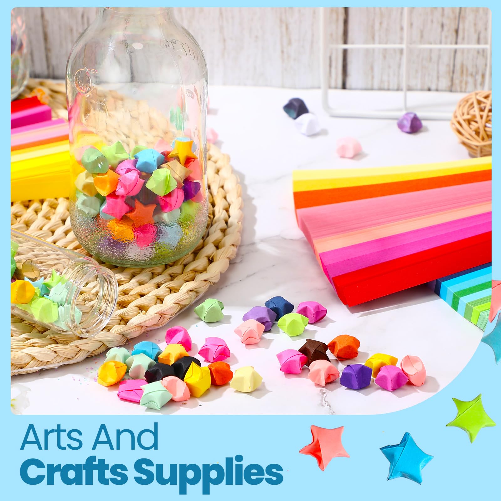 Snapklik.com : 1350 Sheets Stars Origami Paper Strips 27 Colors Double ...