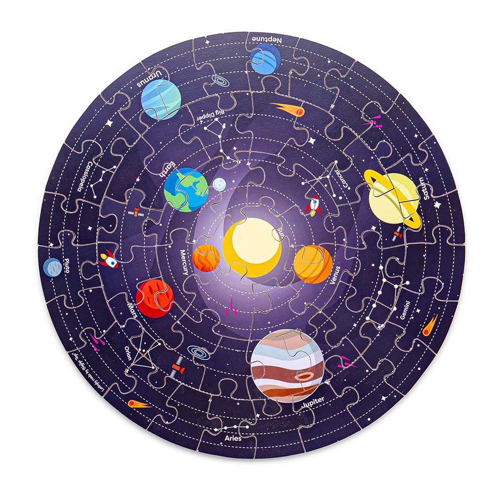 Bigjigs Toys Space Explorer Solar System Puzzle - 50 Piece Wooden Floor ...