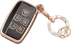 EKALA for Key Fob Cover with Bling Keychain, 5 Buttons Soft TPU Keys ...