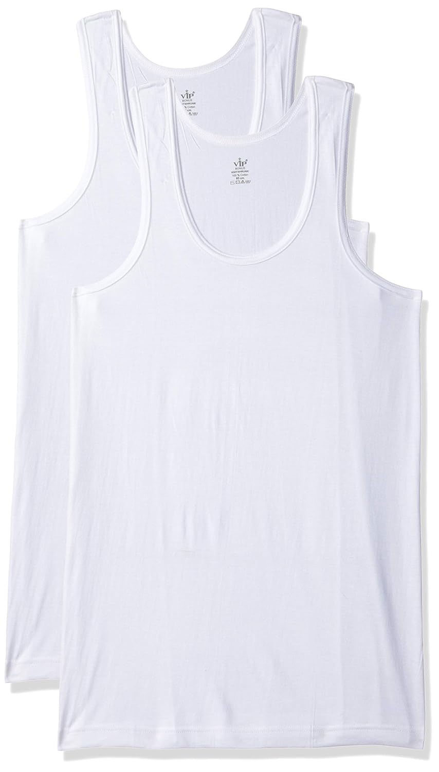 VIP Men's Plain Vest (Pack of 2) (80 cm) White : Amazon.in: Clothing ...