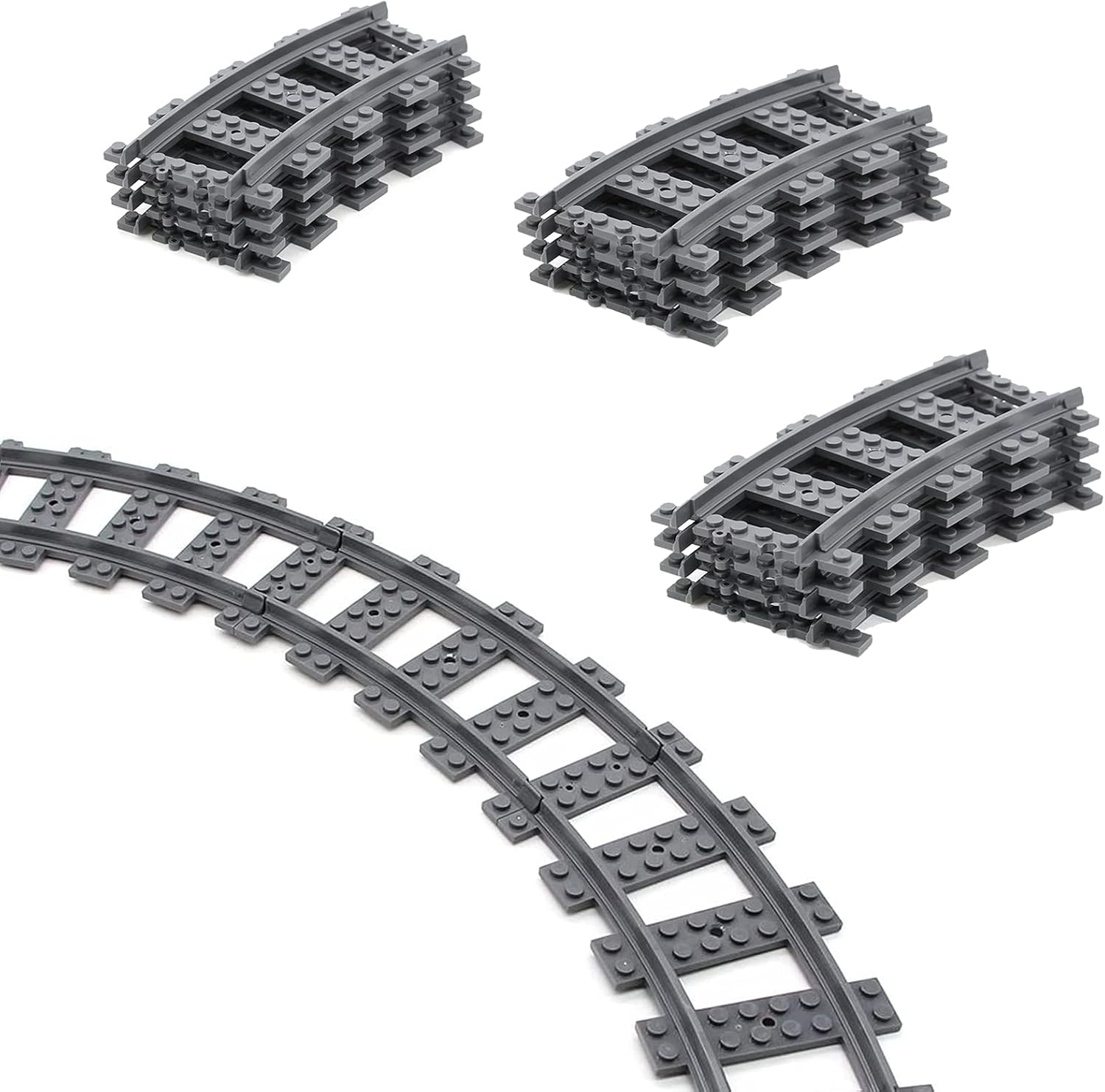 Amazon.com: 16pcs City Train Tracks Curved Road Train Accessories ...