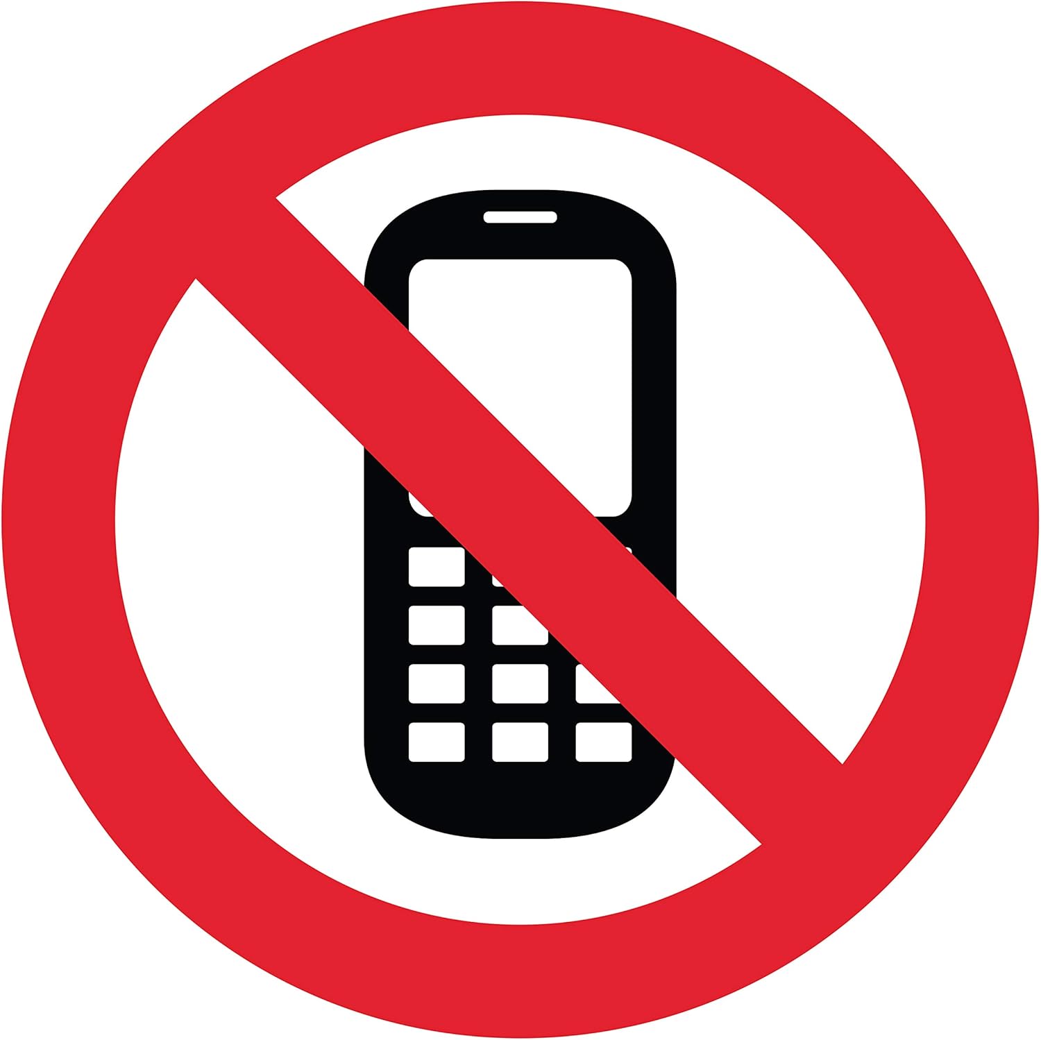 Autocollant Stickers Interdit de téléphoner Diamètre 20x20cm : Amazon ...