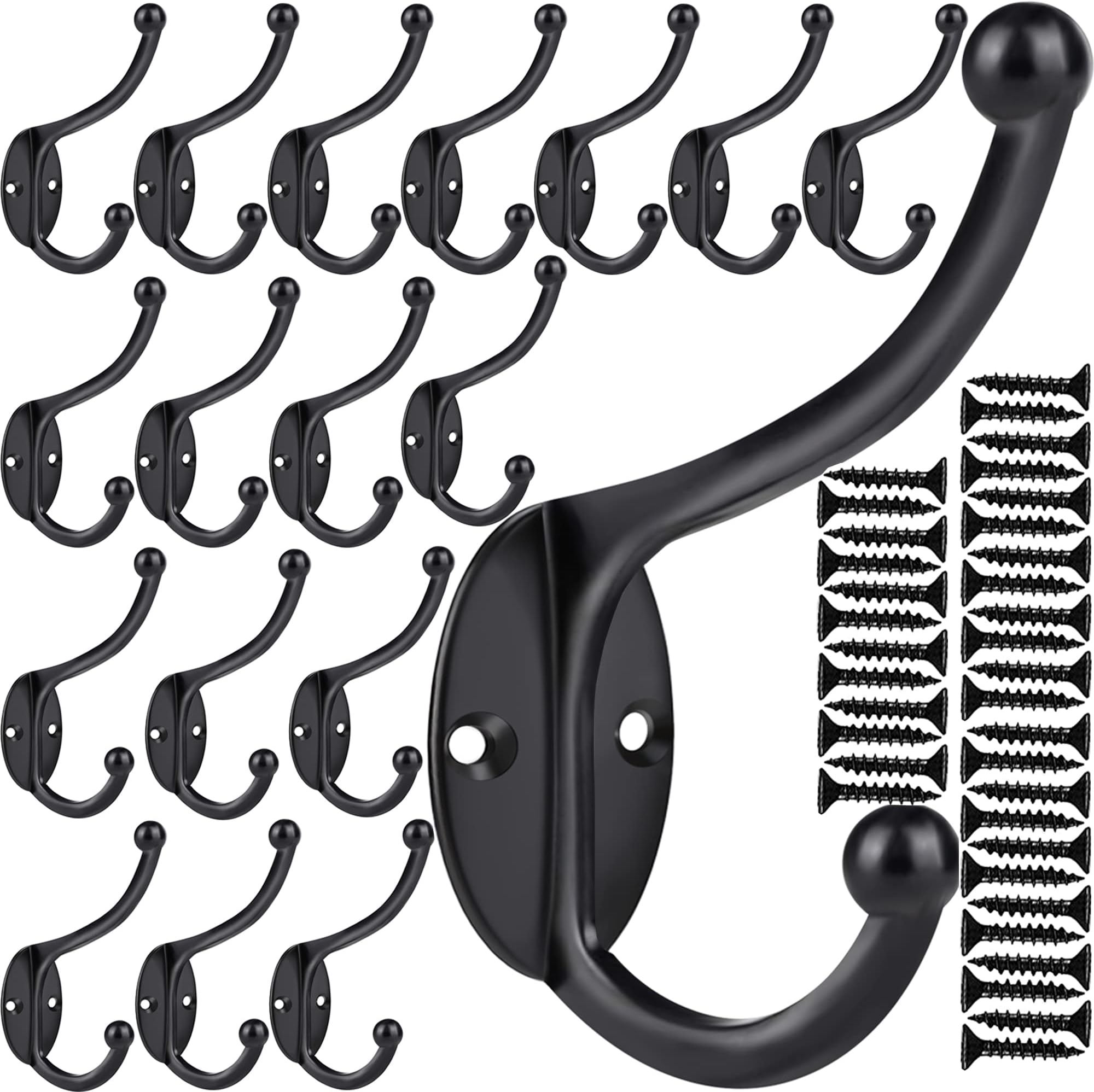 Amazon.com: ZEYU 20Pcs Wall Hooks, Coat Hooks Hardware Heavy Duty Hooks ...