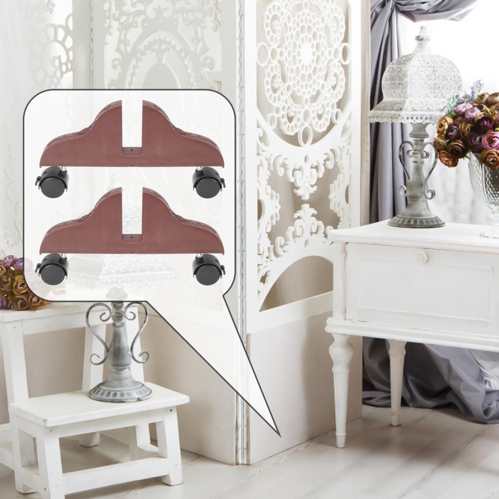 SEWACC 2pcs Screen Base Floor Feet Room Divider Screen Holder Screen ...