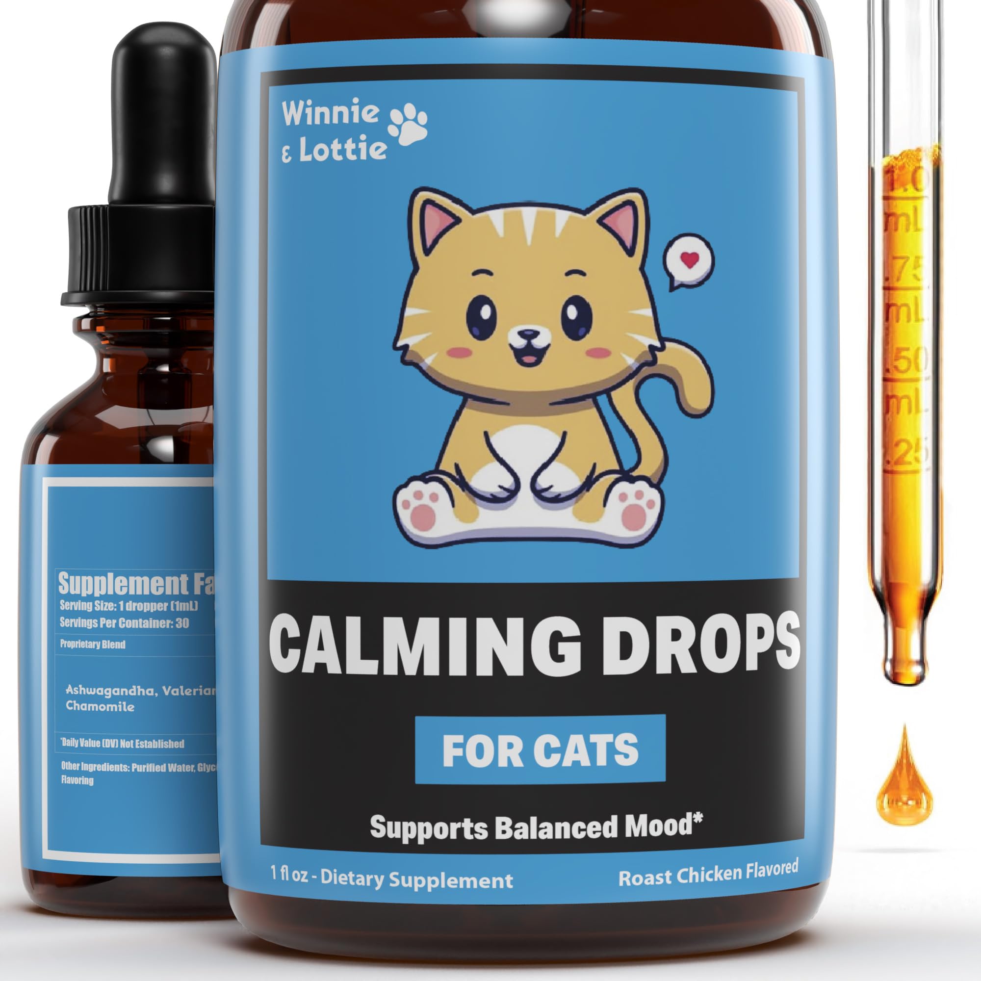 Amazon.com : Winnie & Lottie Cat Calming Drops | Cat Anxiety Relief ...