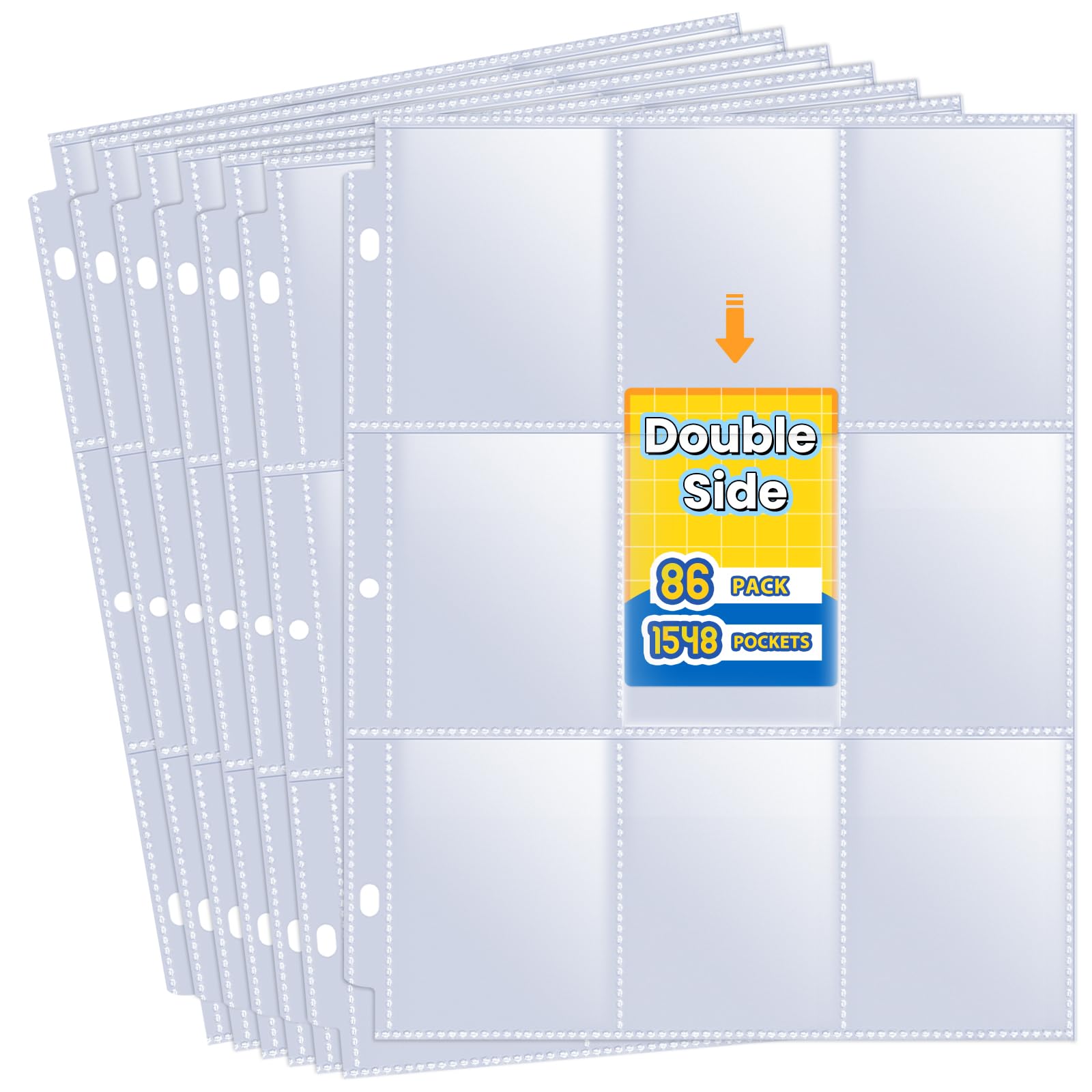 Amazon.com : 1548 Pockets Double Side Trading Card Sleeves, Fabmaker 9 ...