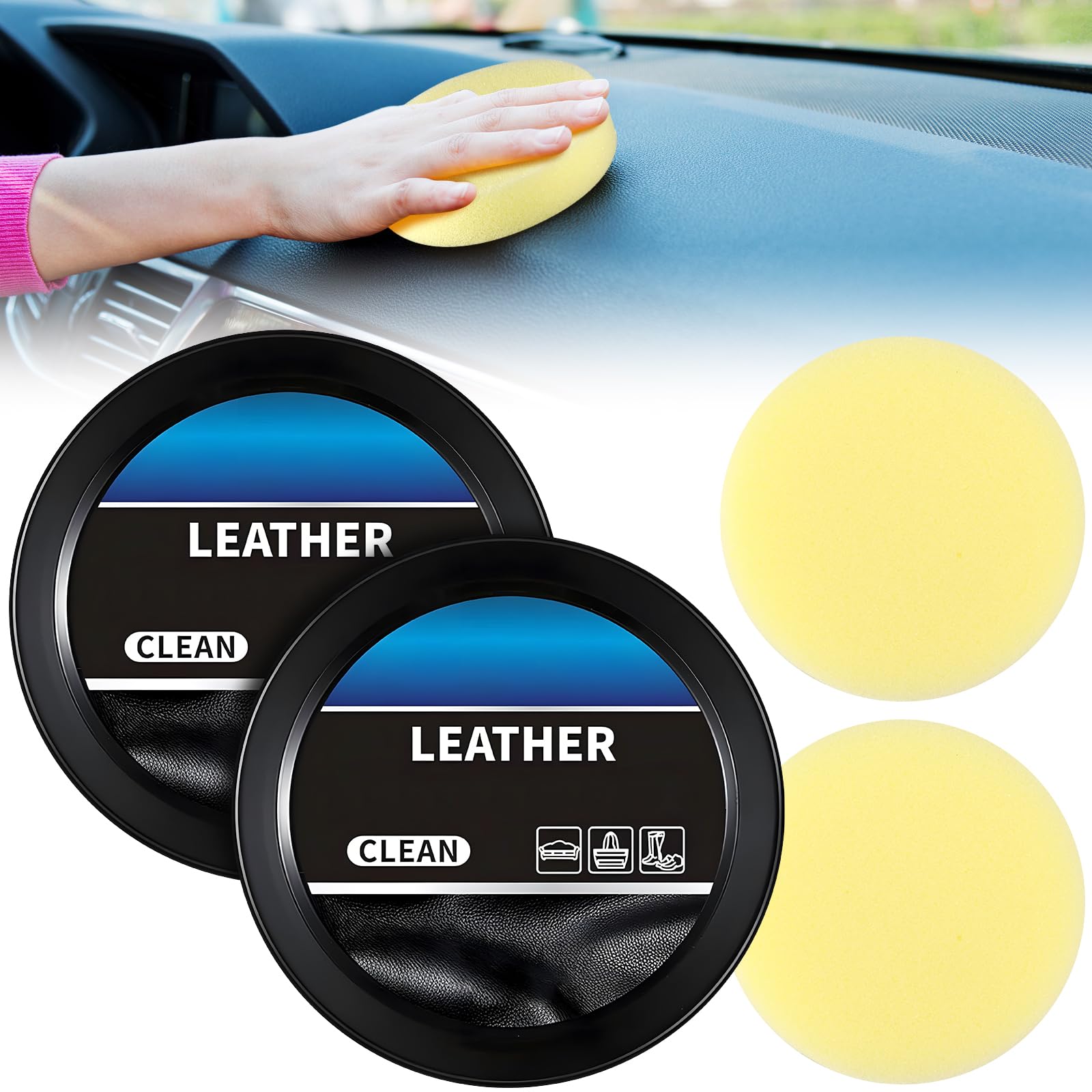 Amazon.com: Leader Cleaning And Care Cream & Cleaning Paste For Leather ...