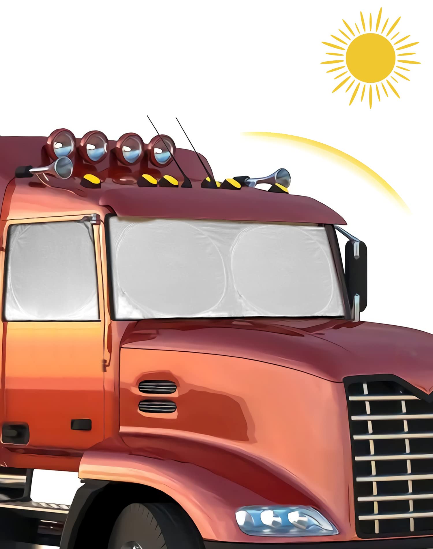 Amazon.com: QWORK Truck Windshield and Side Window Sun Shade | 240T ...