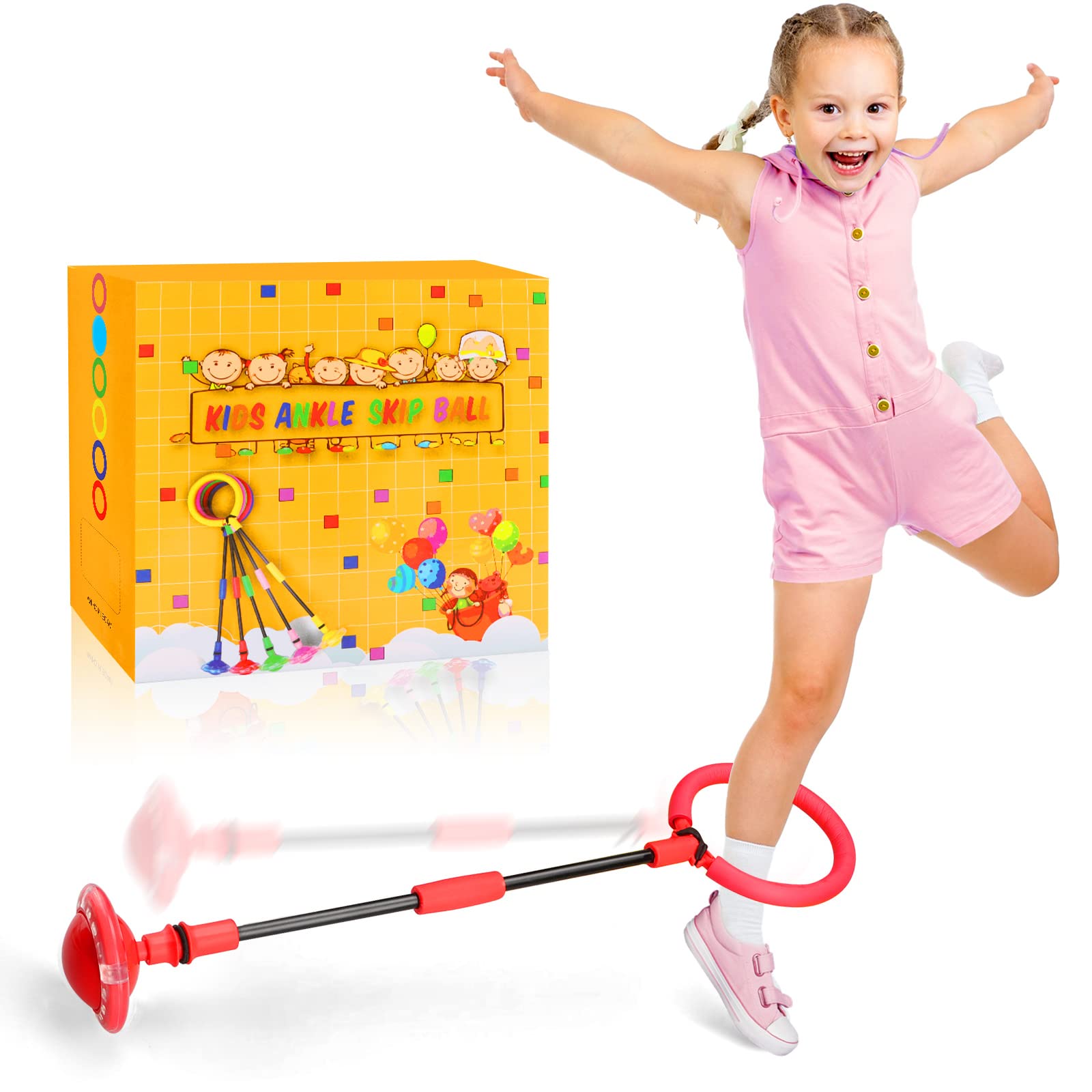 Amazon.com: Chridark Ankle Skip Ball for Kids - Foldable Flash Wheel ...