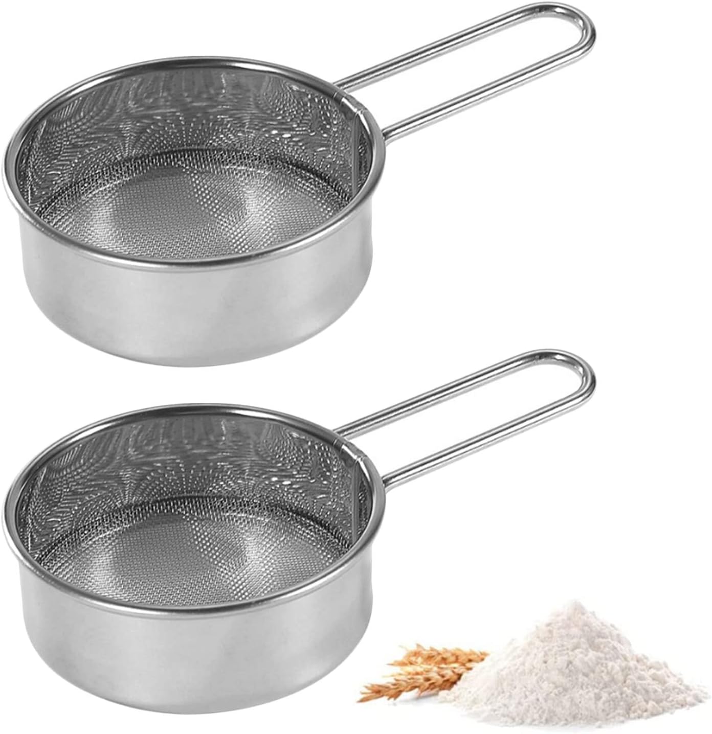 Amazon.com: BASEPOW Stainless Steel Flour Sieve, Mini Round Flour Mesh ...