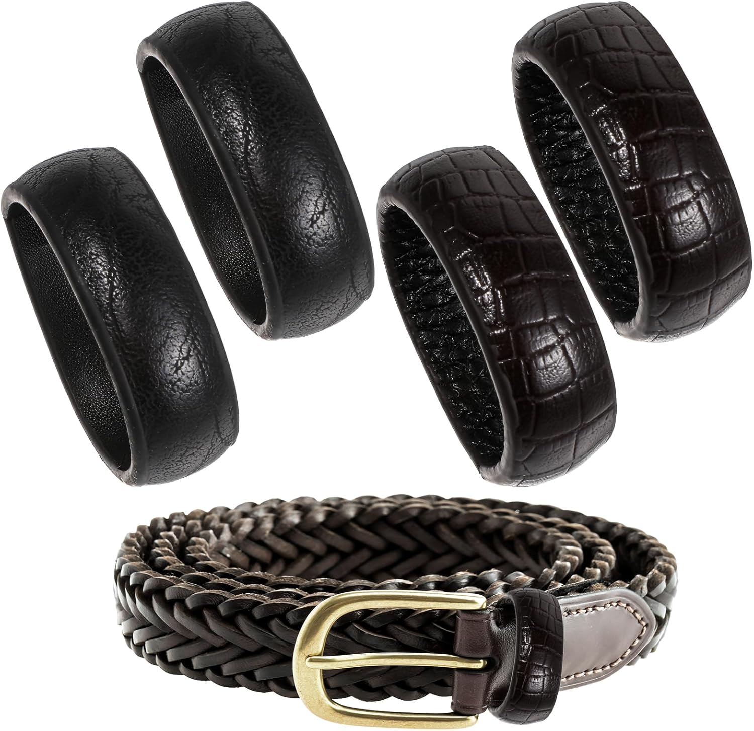 4 Pack Belt Loop Keepers, Leather Loop Keeper Accessories Belts Straps ...