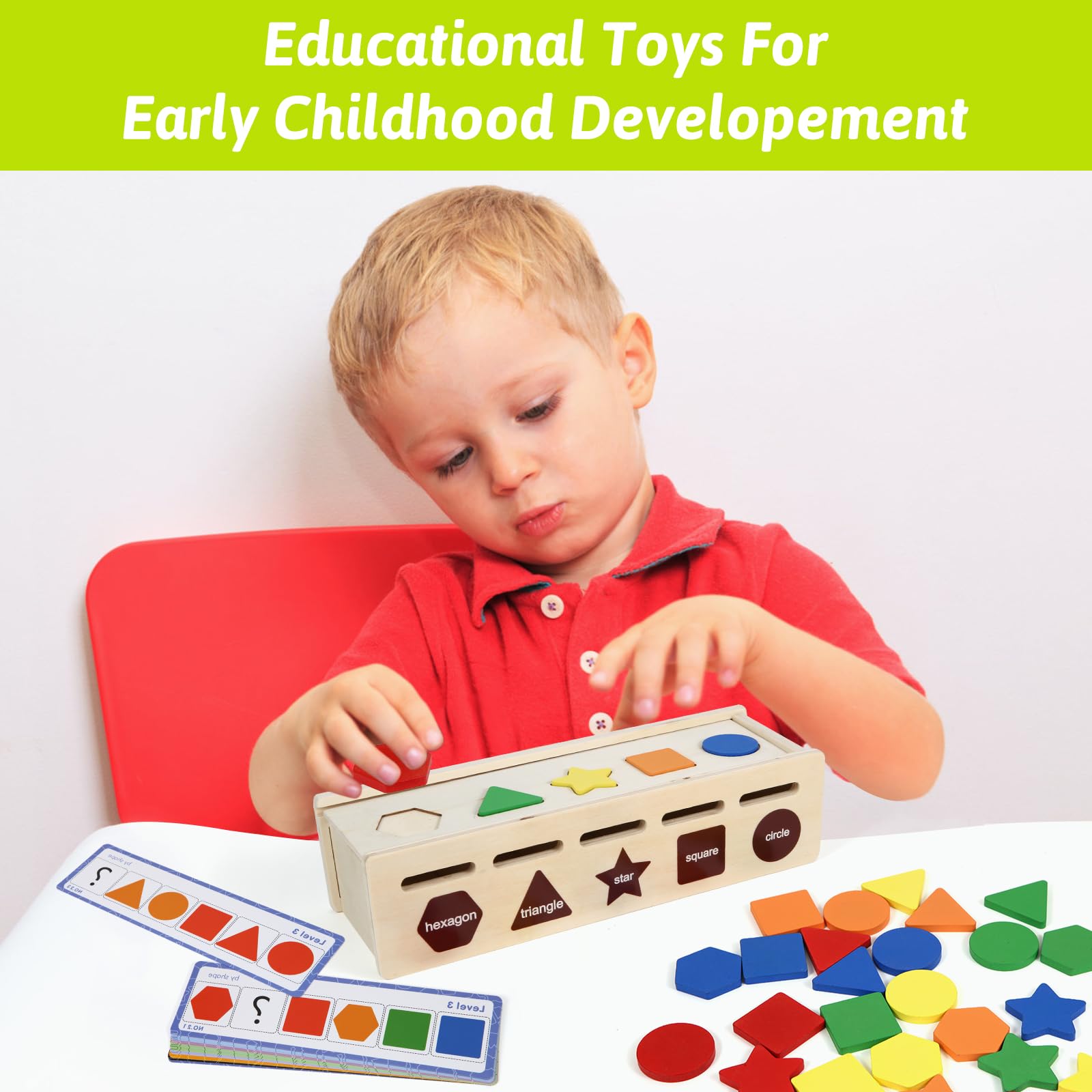 LMTNNB Wooden Sorting Box Montessori Color & Shape Sorter Class ...