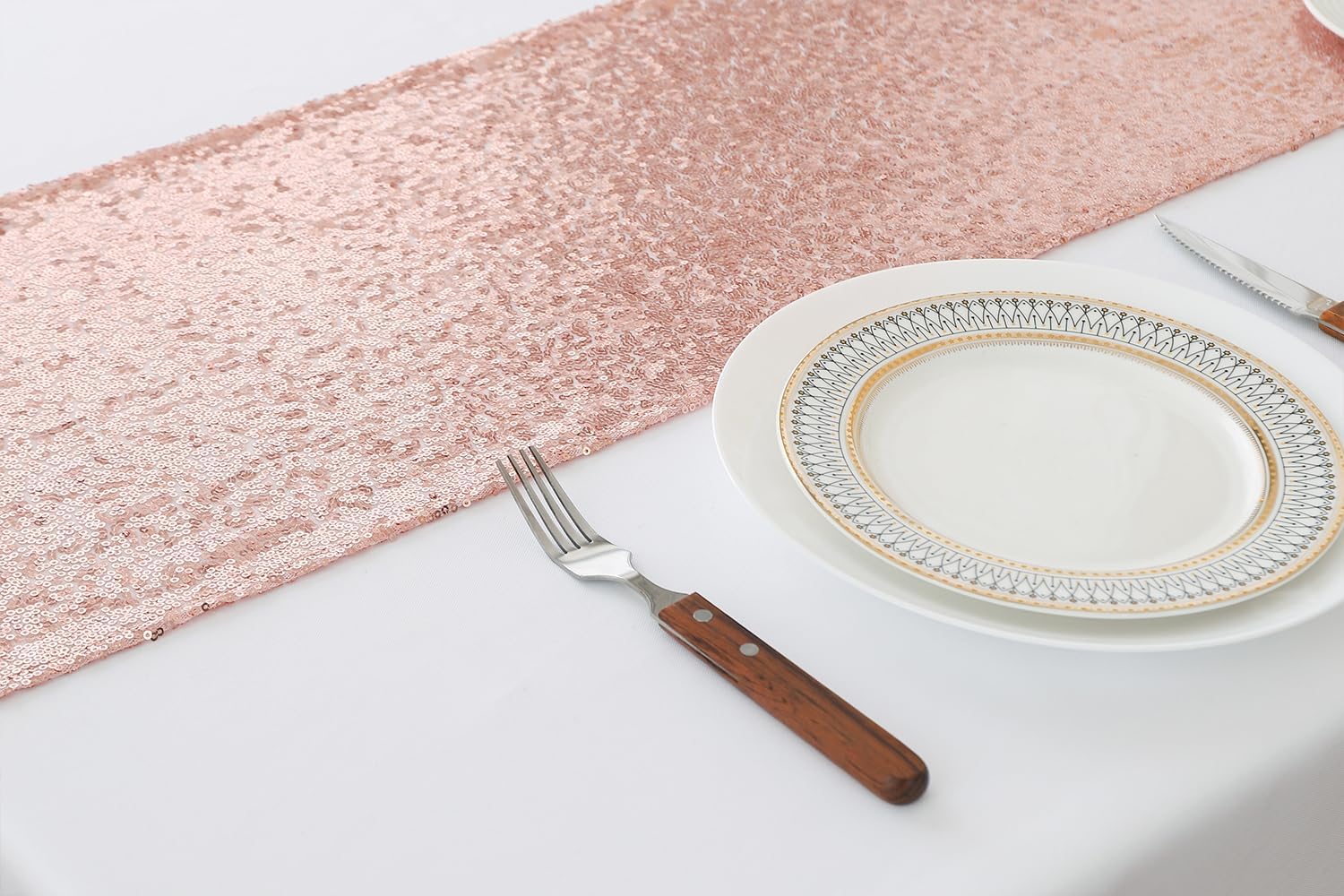 Amazon.com: WENSINL Rose Gold Table Runner - Pack of 10 Sequin Table ...