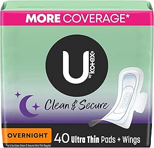Amazon.com: U by Kotex Ultra Thin Pads with Wings, Clean & Secure ...