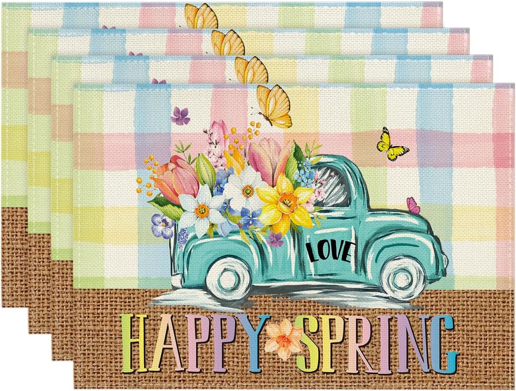 Amazon.com: Blulu 6 Pcs Hello Spring Table Decorations Spring Easter ...