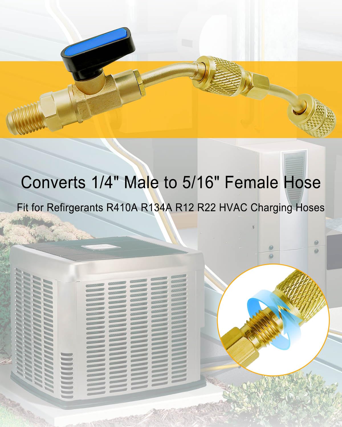 Snapklik.com : Refrigerant Angled Compact Ball Valve HVAC Low Loss ...