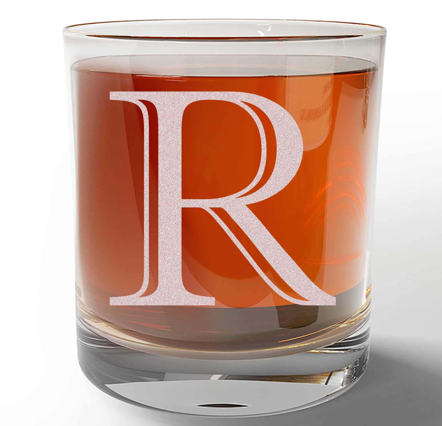 Amazon.com | Etched Monogram 11oz Whiskey Rocks Glass (Letter R), A-Z ...