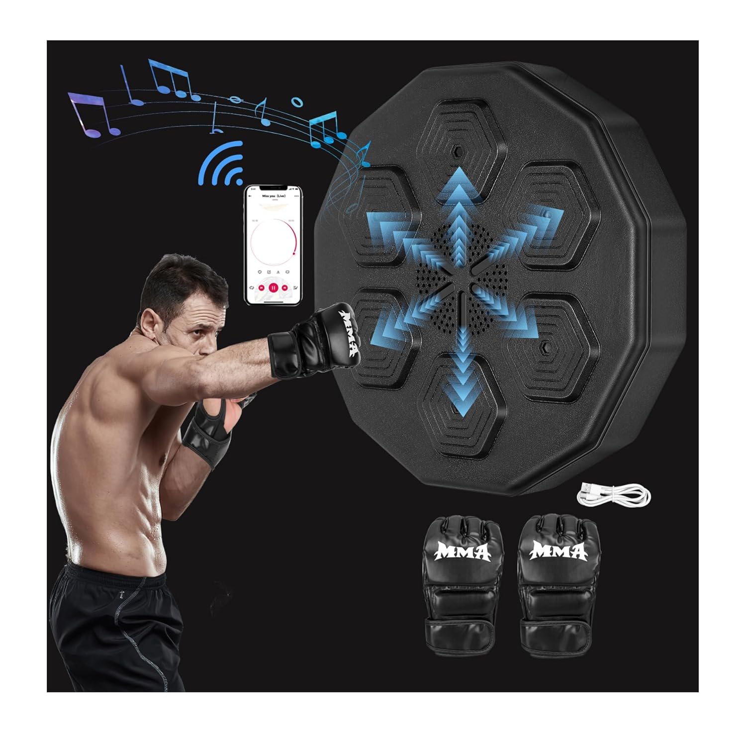 ZWDMAER Boxing Traing Machine, Smart Music Wall Mounted Punching Sports ...
