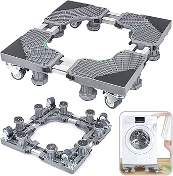 Palmarosa Universal Mobile Base Adjustable Washing Machine Stand Fridge ...