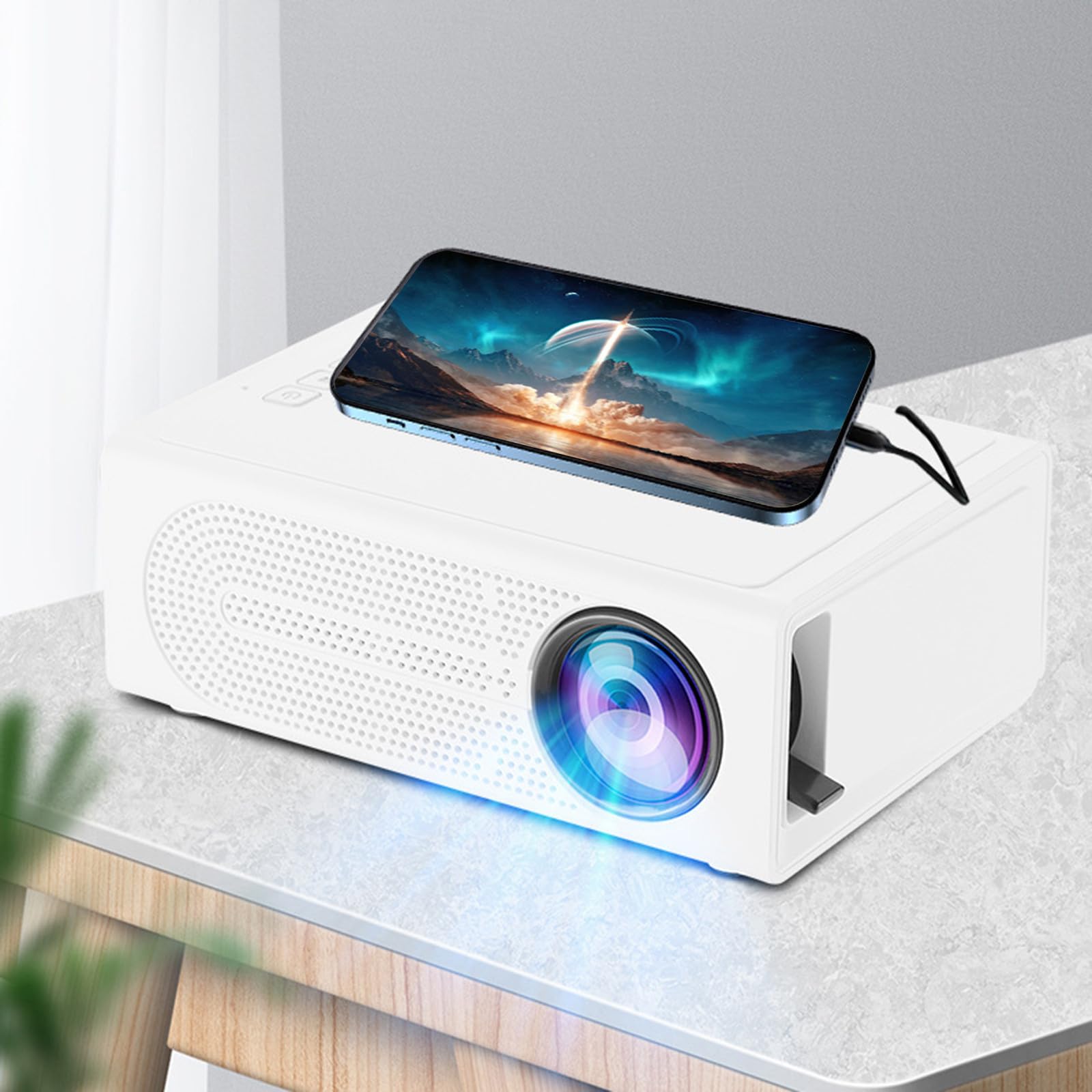 Amazon.com: Portable Wall Projector for Bedroom, Mini Projector with ...