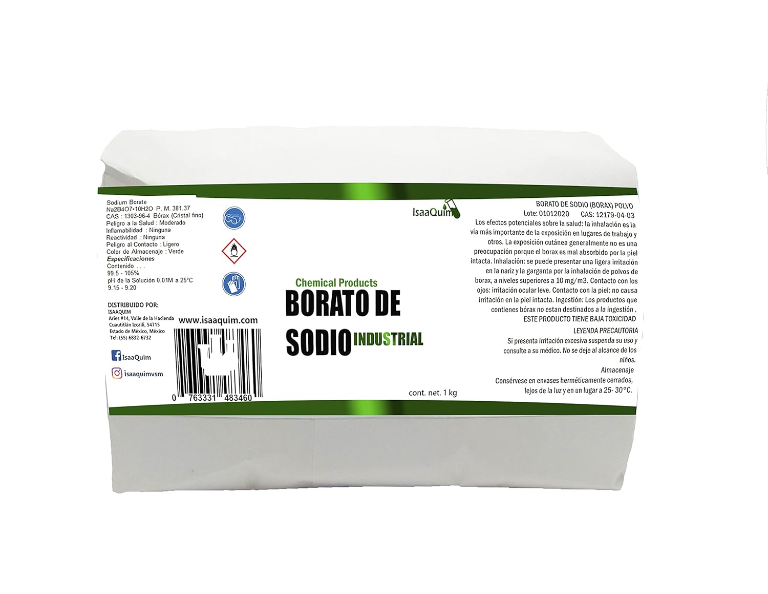 Borato de sodio industrial 1 kg : Amazon.com.mx: Salud y Cuidado Personal