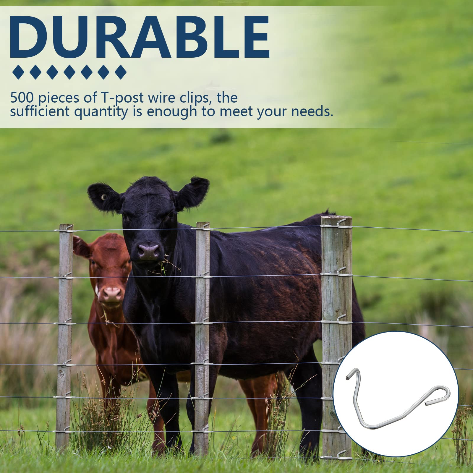 500 Pieces T Post Wire Clips Fence Posts Clips Rust Resistant T Post ...