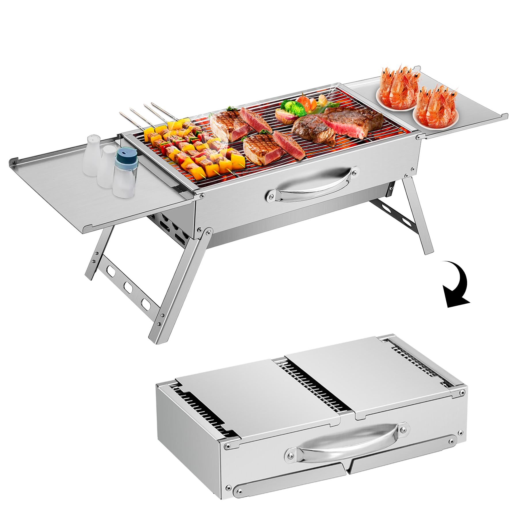 Amazon.com: Migoda Portable Charcoal Foldable Grill - Small Grills ...