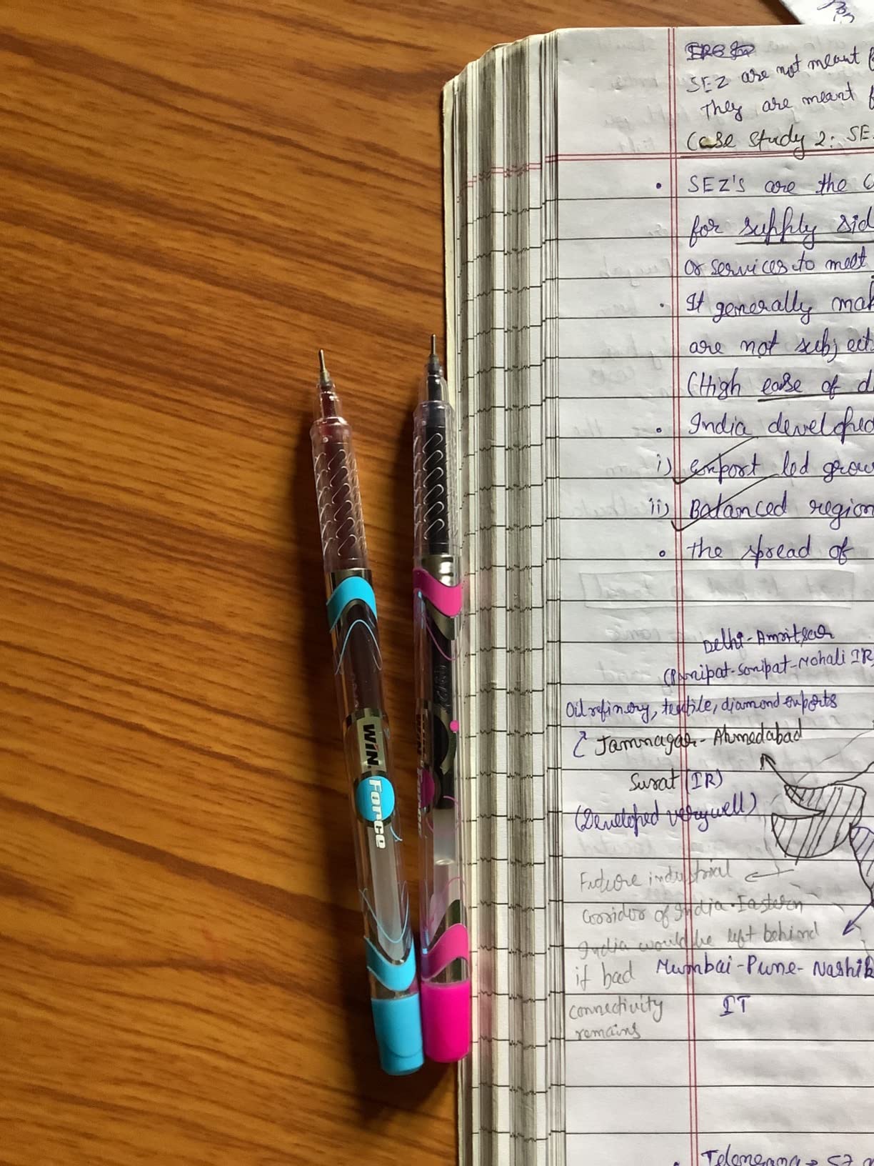 Win Force Ball Pens | 20 Blue Ink Ball Pens| 0.7 mm tip for Precision ...