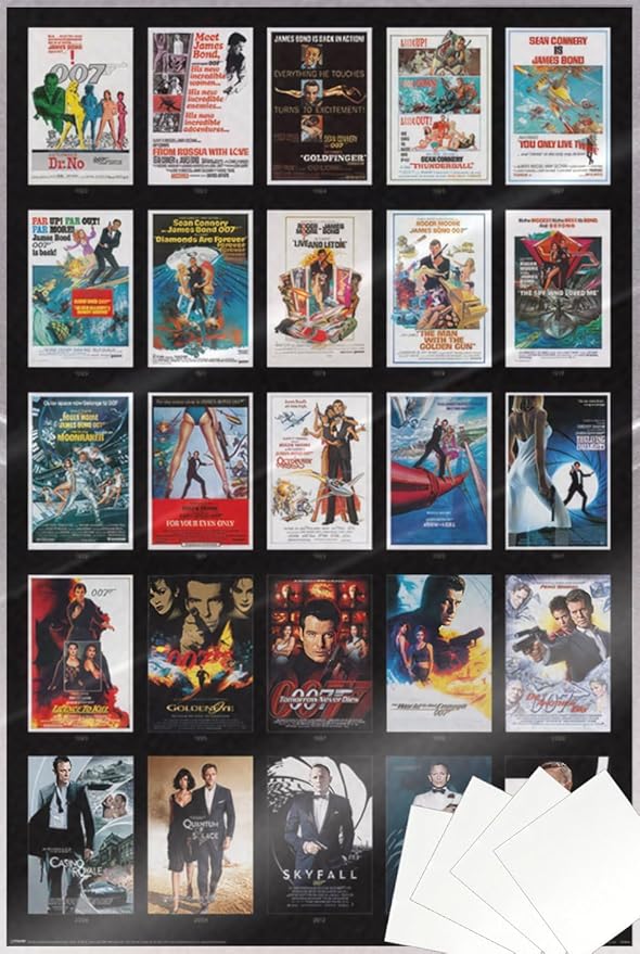 Amazon.com: James Bond - 007 - Movie Poster Checklist (25 Regular ...