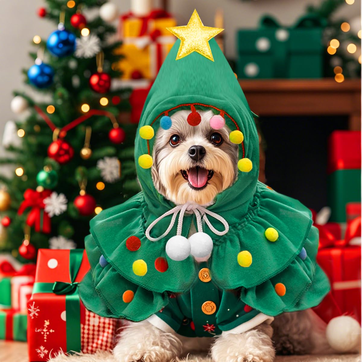 Amazon.com : BABORUI Christmas Tree Dog Costume - Dog Christmas Tree ...