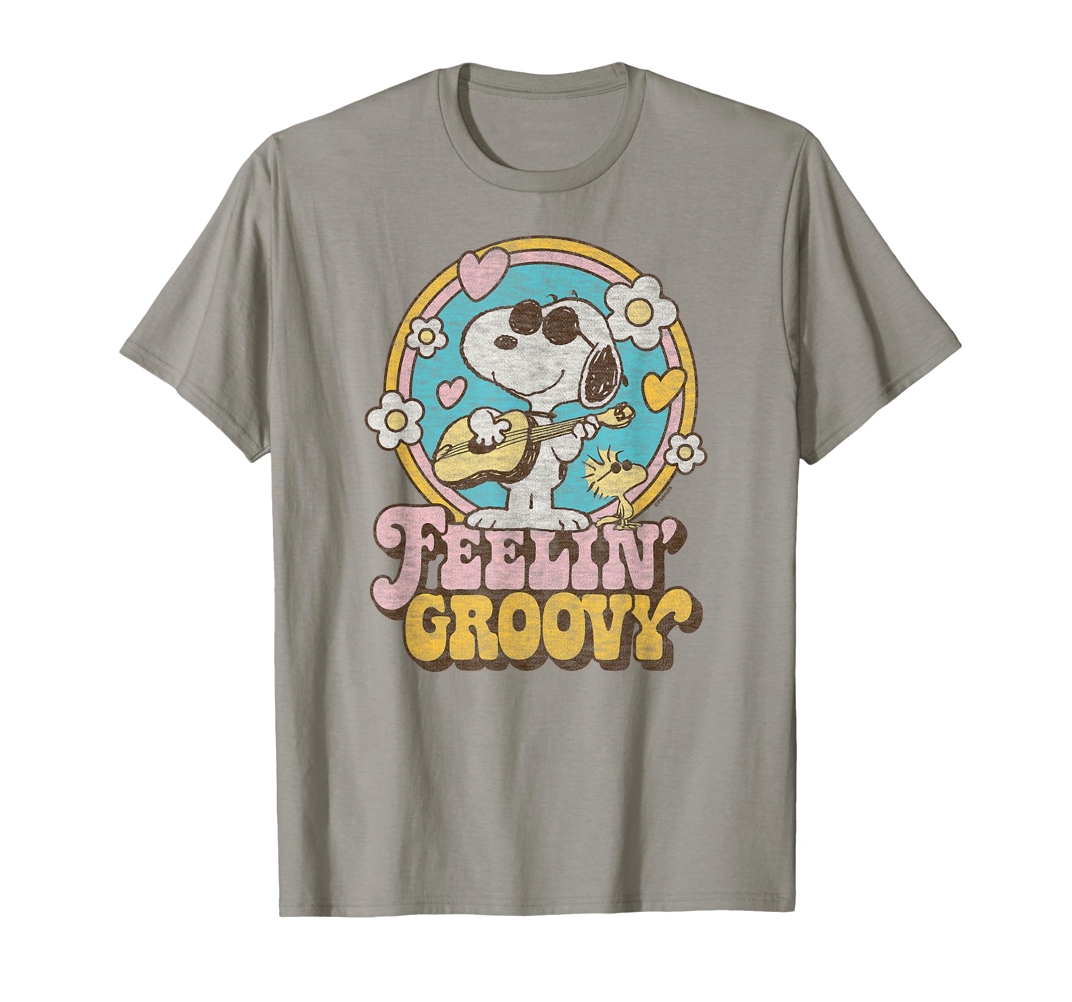 Amazon.com: Peanuts - Feelin' Groovy Snoopy and Woodstock T-Shirt ...