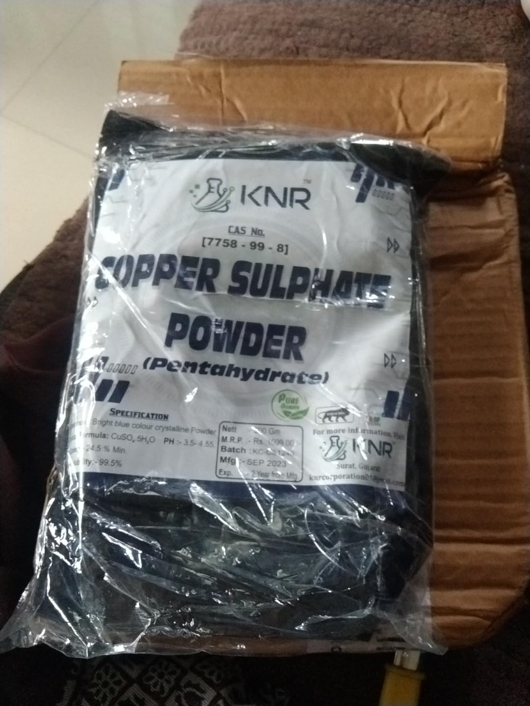KNR Copper Sulphate Powder 900 Gm | Neela thotha, Cuso4 Powder | Copper ...