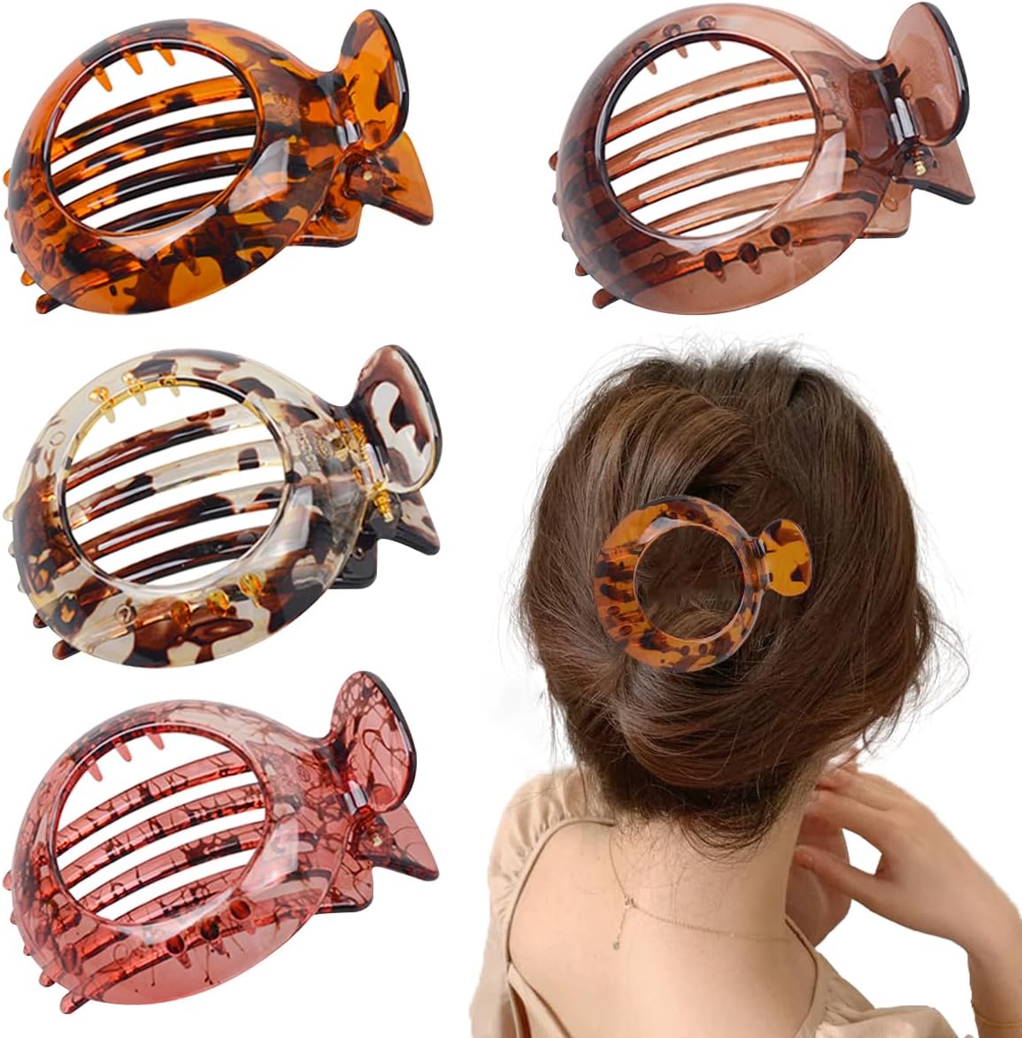Amazon.com : 4 PCS Small Flat Hair Clips for Thin Hair Non-slip Hair ...