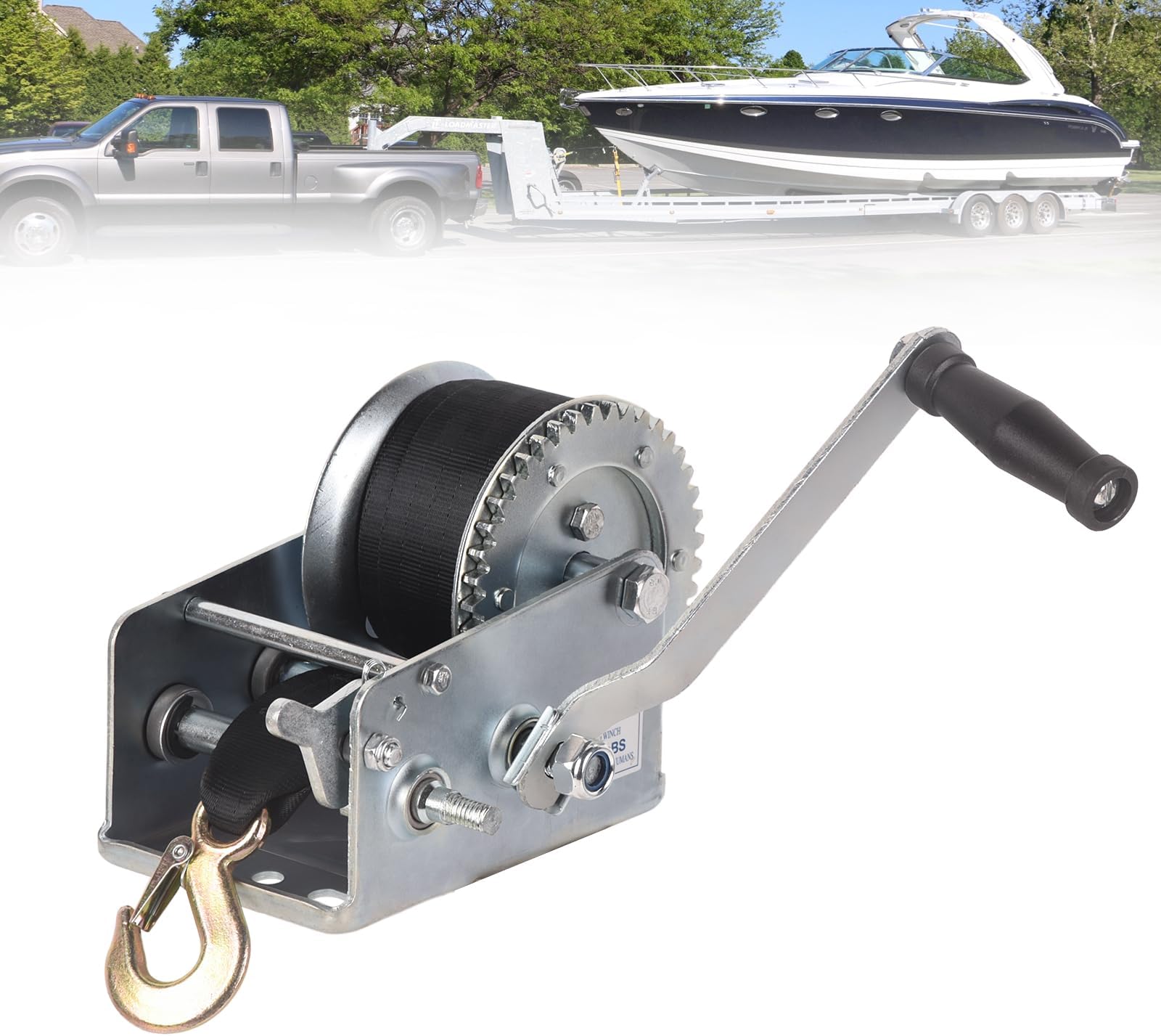 Amazon.com: Zostera 3500lbs Boat Trailer Hand Crank Winch,with 33ft ...