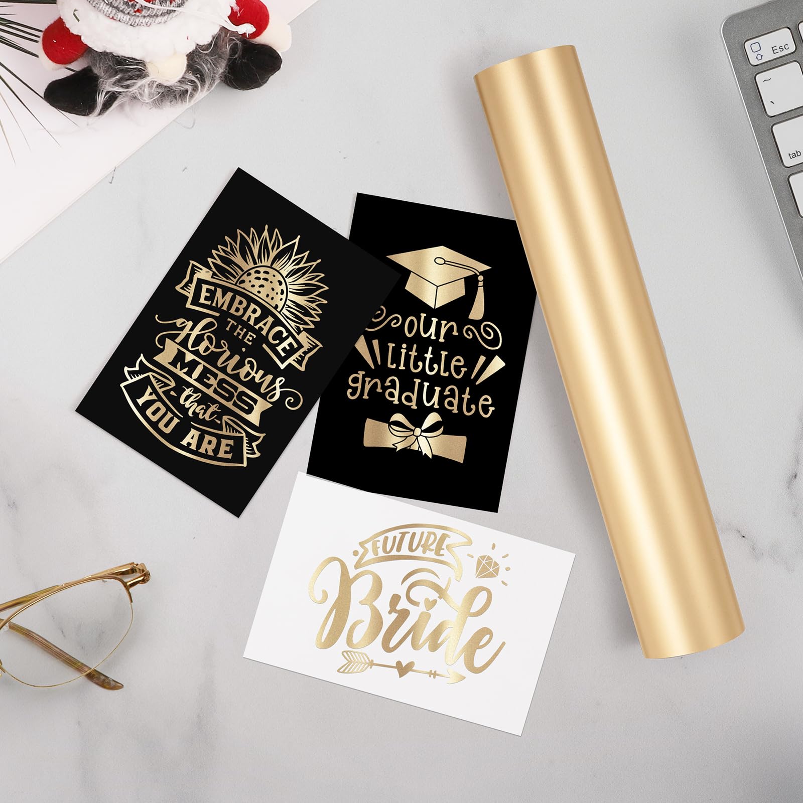 Snapklik.com : GIRAFVINYL Matte Metallic Gold Permanent Vinyl - 12" X ...
