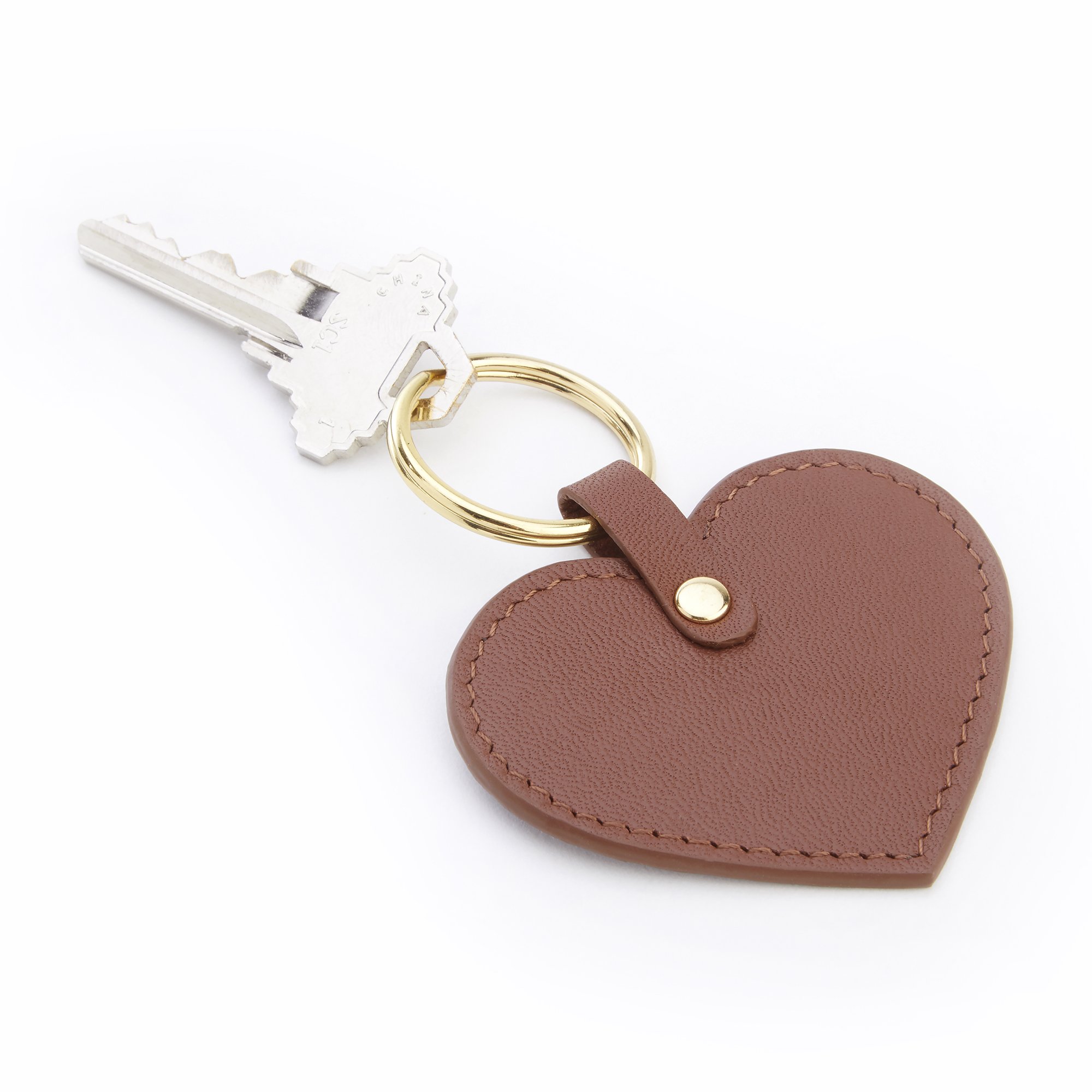 Amazon.com: Royce Leather Heart Key FOB 2.5" x 2" x 0.25" - Tan ...