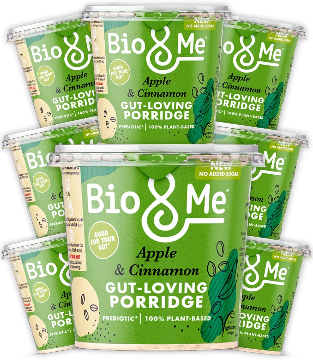 Bio&Me: Apple & Cinnamon Gut-Loving Porridge 8-Pack (8 x 58g pots ...