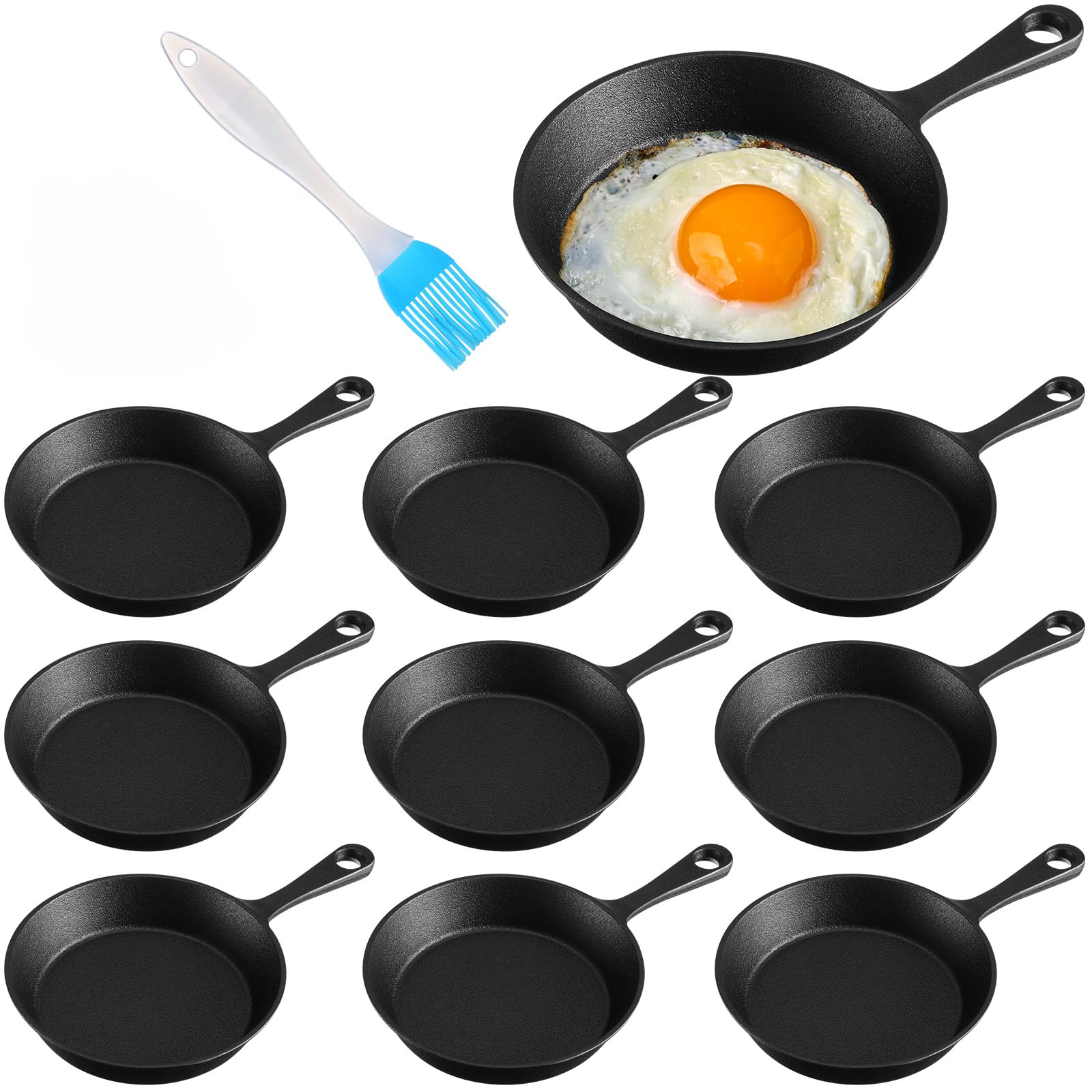 Amazon.com: Remerry 10 Sets 4 Inches Cast Iron Skillets Mini Black Iron ...