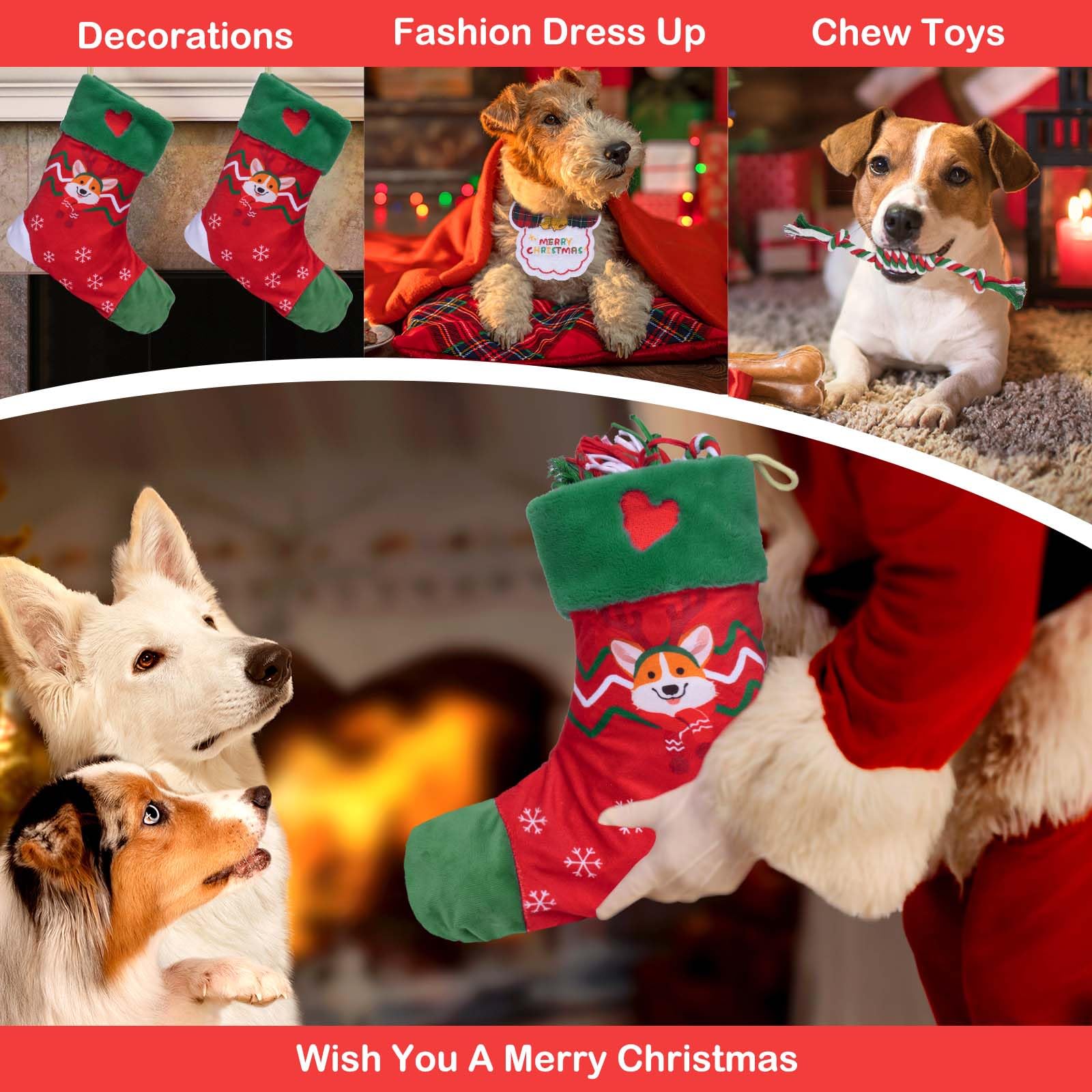 Dono Christmas Dog Toys, 8 Pack Puppy Chew Toys for Teething, Dog ...