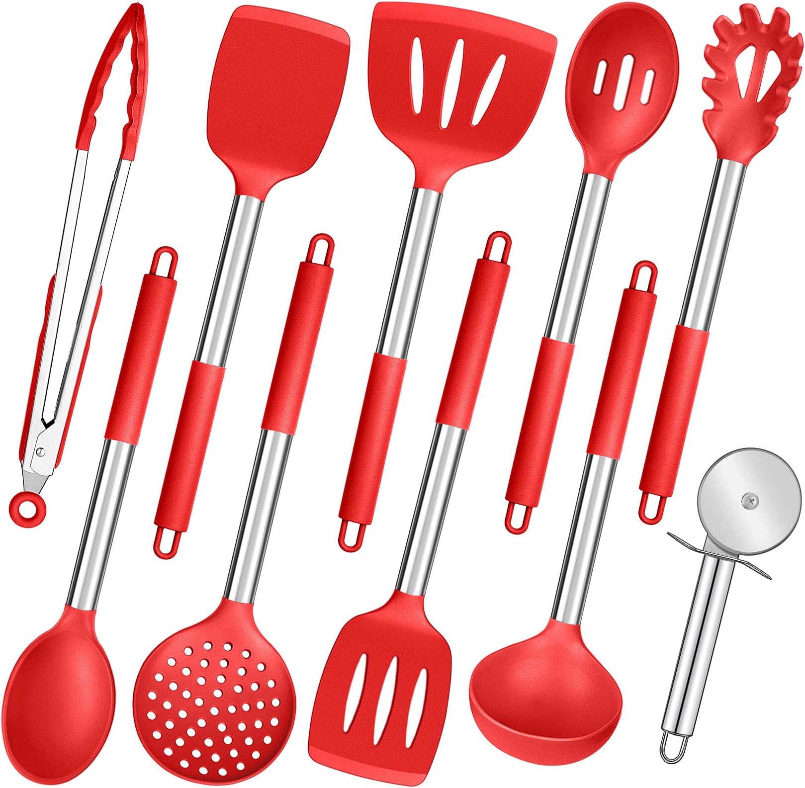 Amazon.com: P&P CHEF Red Cooking Utensils Kitchen Utensil Set of 4 ...